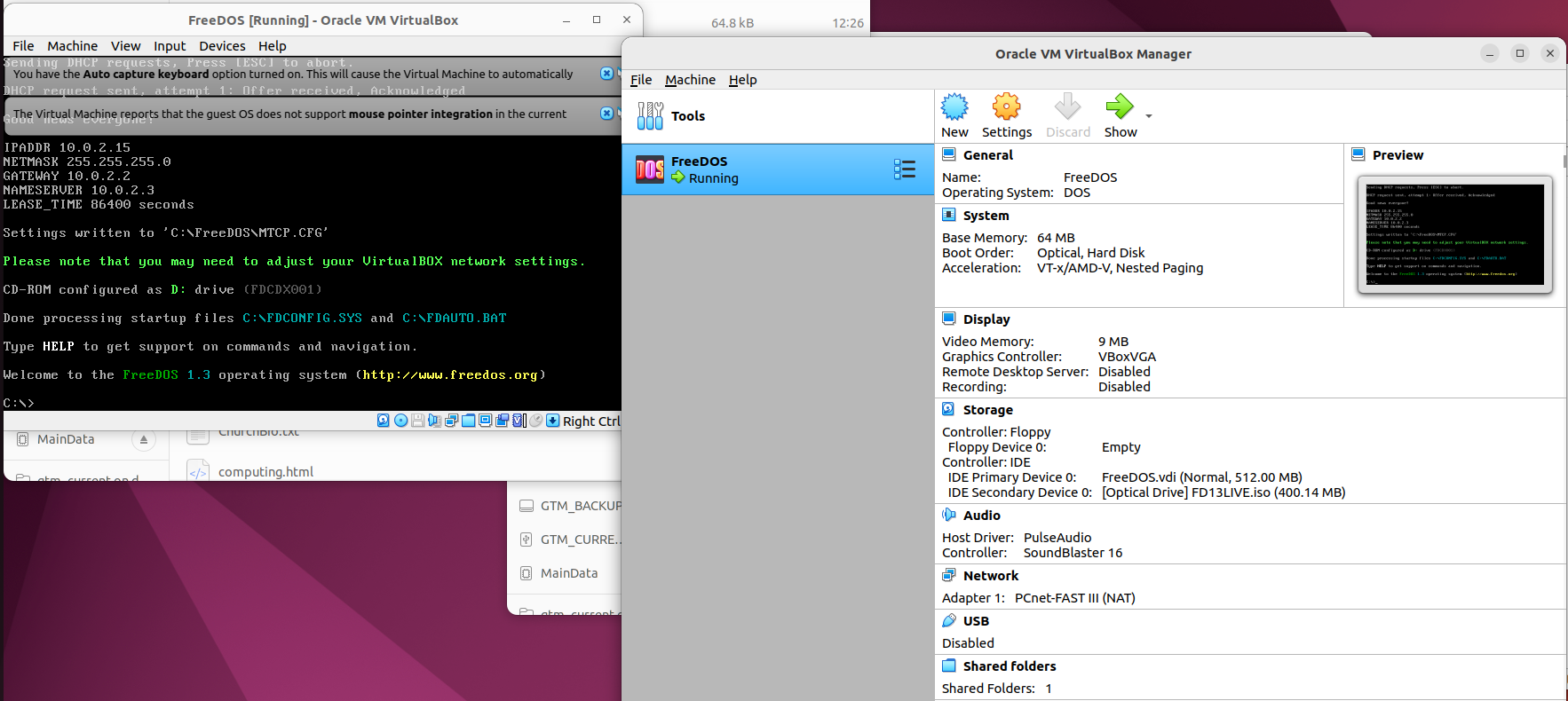 Reinstalling FreeDOS | From Hilbert Space to Dilbert Space, and beyond