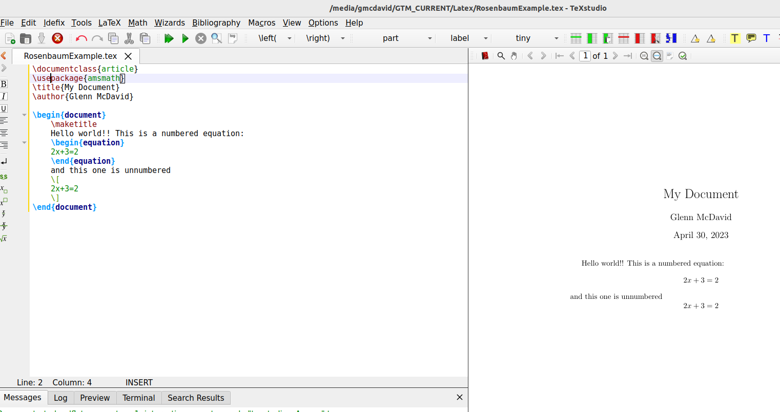 First steps with LaTeX | From Hilbert Space to Dilbert Space, and beyond